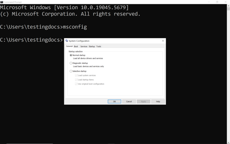 Windows msconfig Command - TestingDocs
