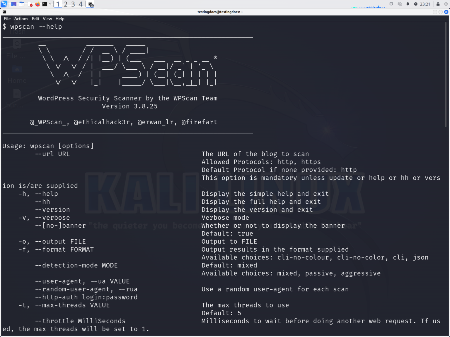 WPScan - WordPress Scanner - TestingDocs