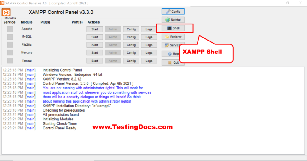 XAMPP Shell - TestingDocs.com