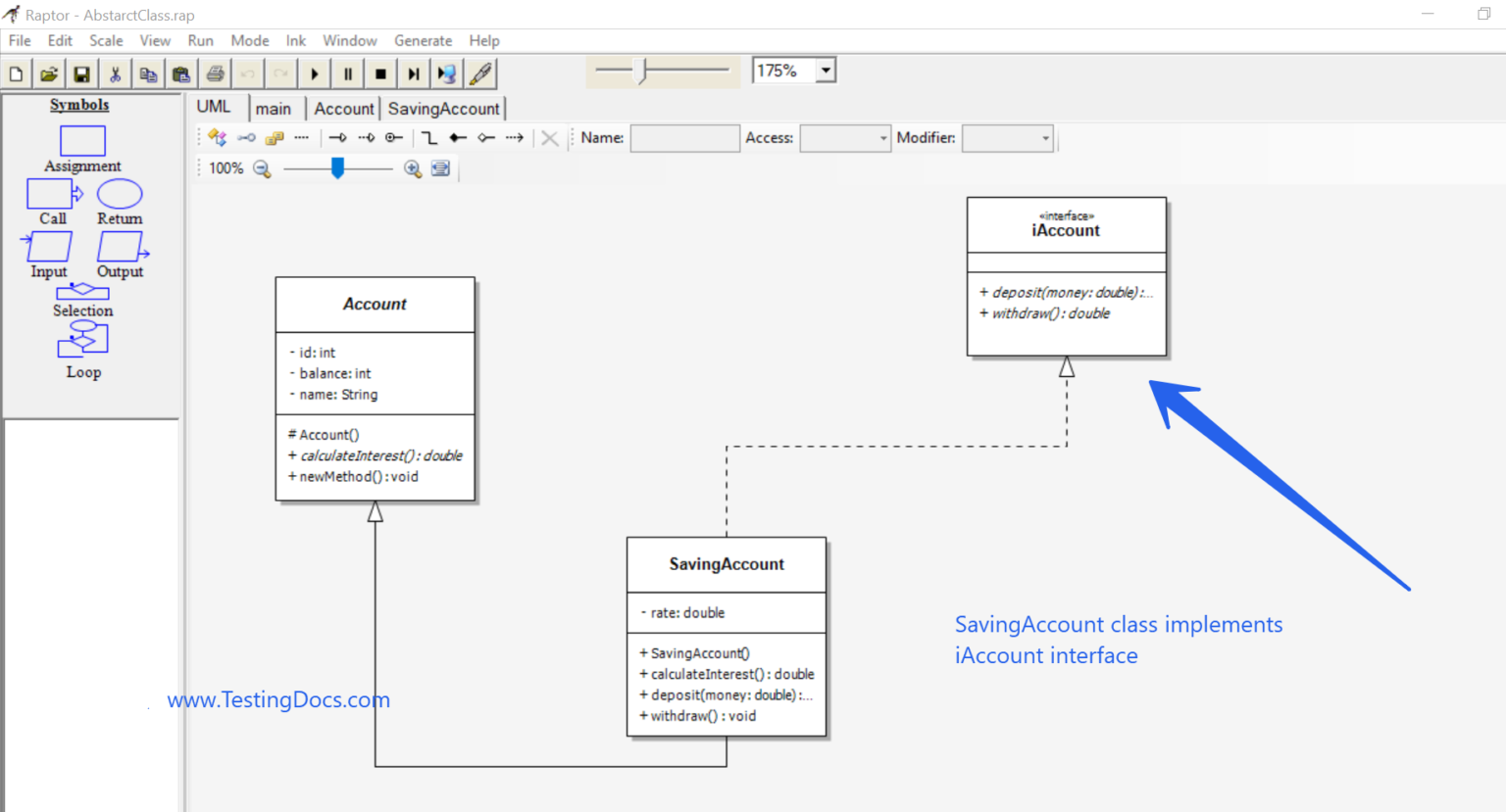 Create an Interface in Raptor Flowchart - TestingDocs
