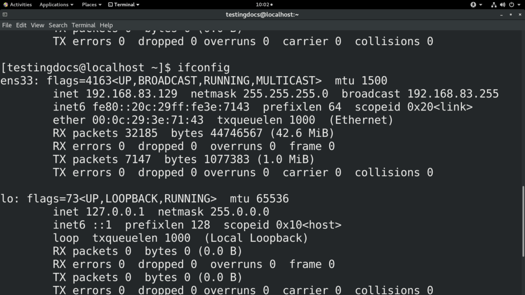 Linux ifconfig command - TestingDocs