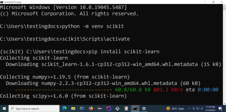 Install scikit-learn on Windows - TestingDocs